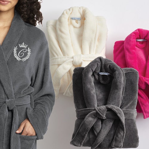 Custom Embroidered Robe Personalized Robe Embroidered Plush - Etsy