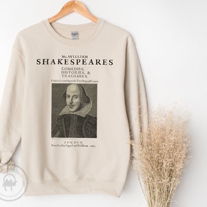 William Shakespeare First Folio Sweatshirt, Shakespeare Gift Plays ...