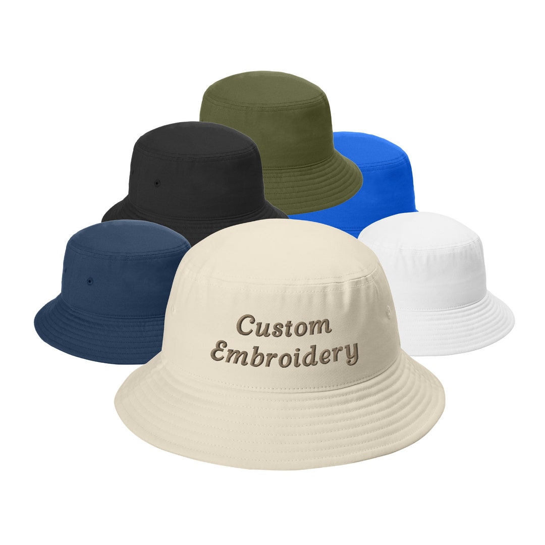 Custom Embroidered Bucket Hat, Embroidery on Bucket Hat Twill ...