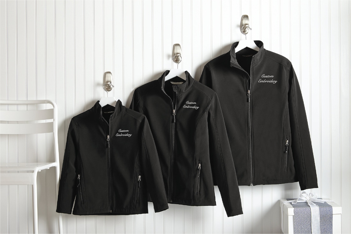 Custom Embroidered Soft Shell Full-zip Jacket Monogrammed - Etsy