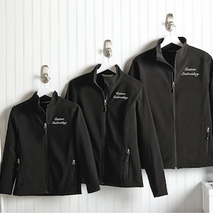 Custom Embroidered Soft Shell Full-zip Jacket, Monogrammed Team ...