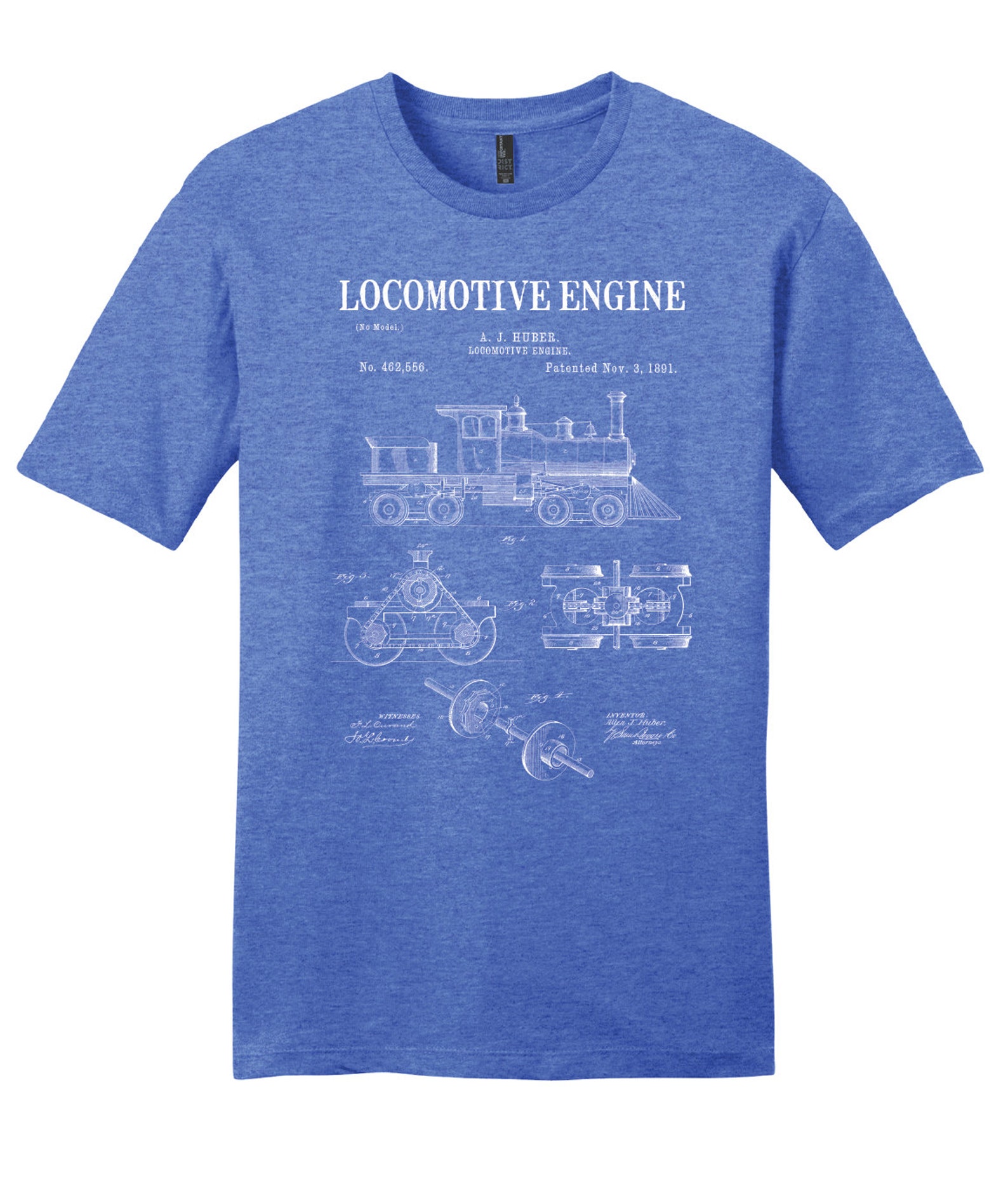 Train Patent Shirt, Steam Engine T-shirt Railroad Shirt Locomotive ...