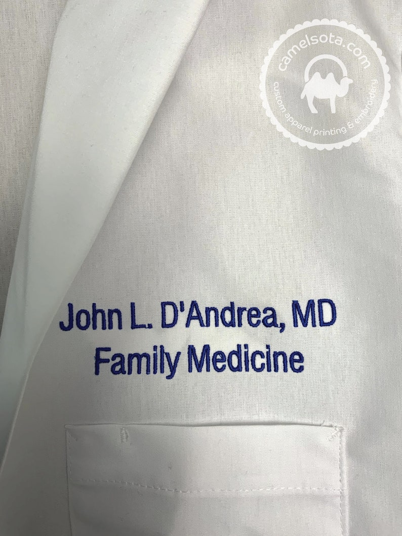 Custom Embroidered Lab Coat, Name Title on Lab Coat, Personalized ...