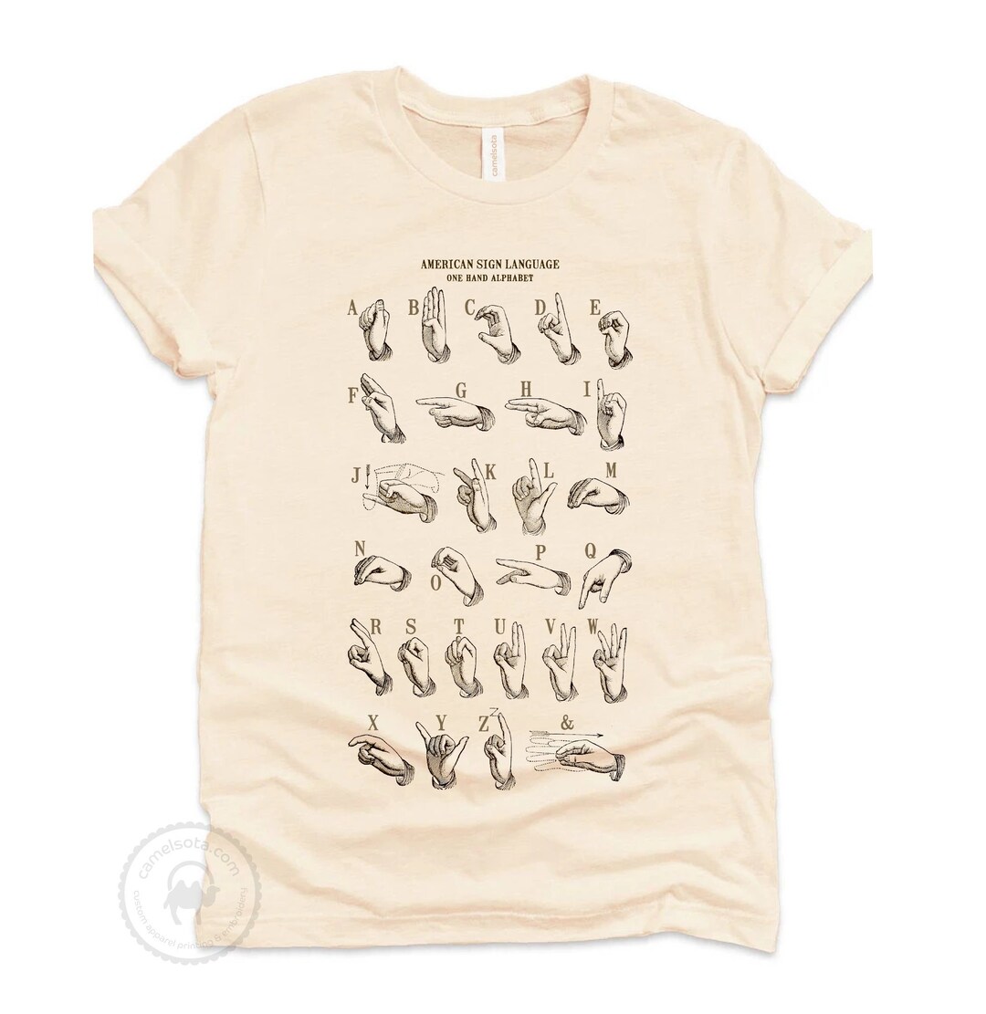 American Sign Language Shirt and Sweatshirt Sign Language Alphabet ...