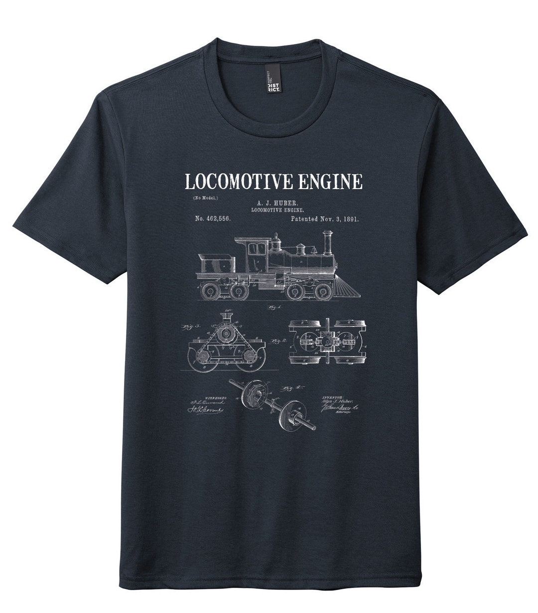 Train Patent Shirt, Steam Engine T-shirt Railroad Shirt Locomotive ...