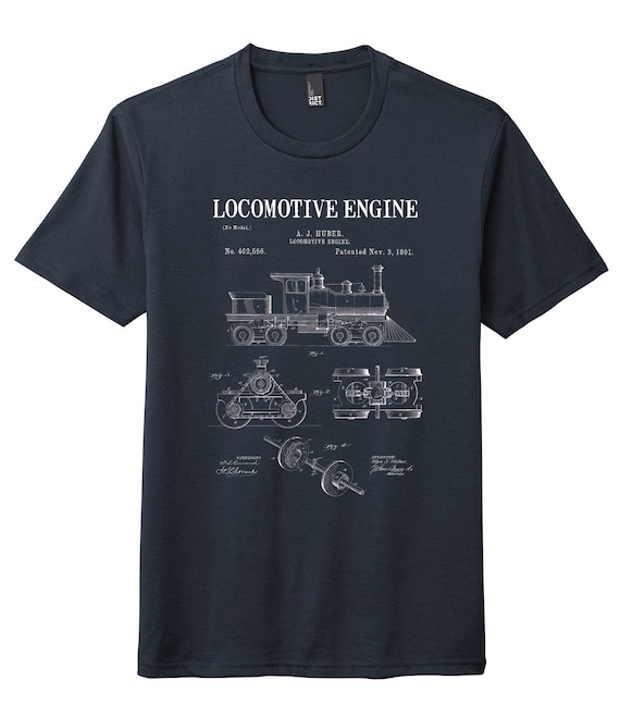 Train Patent Shirt Steam Engine T-shirt Railroad Shirt | Etsy