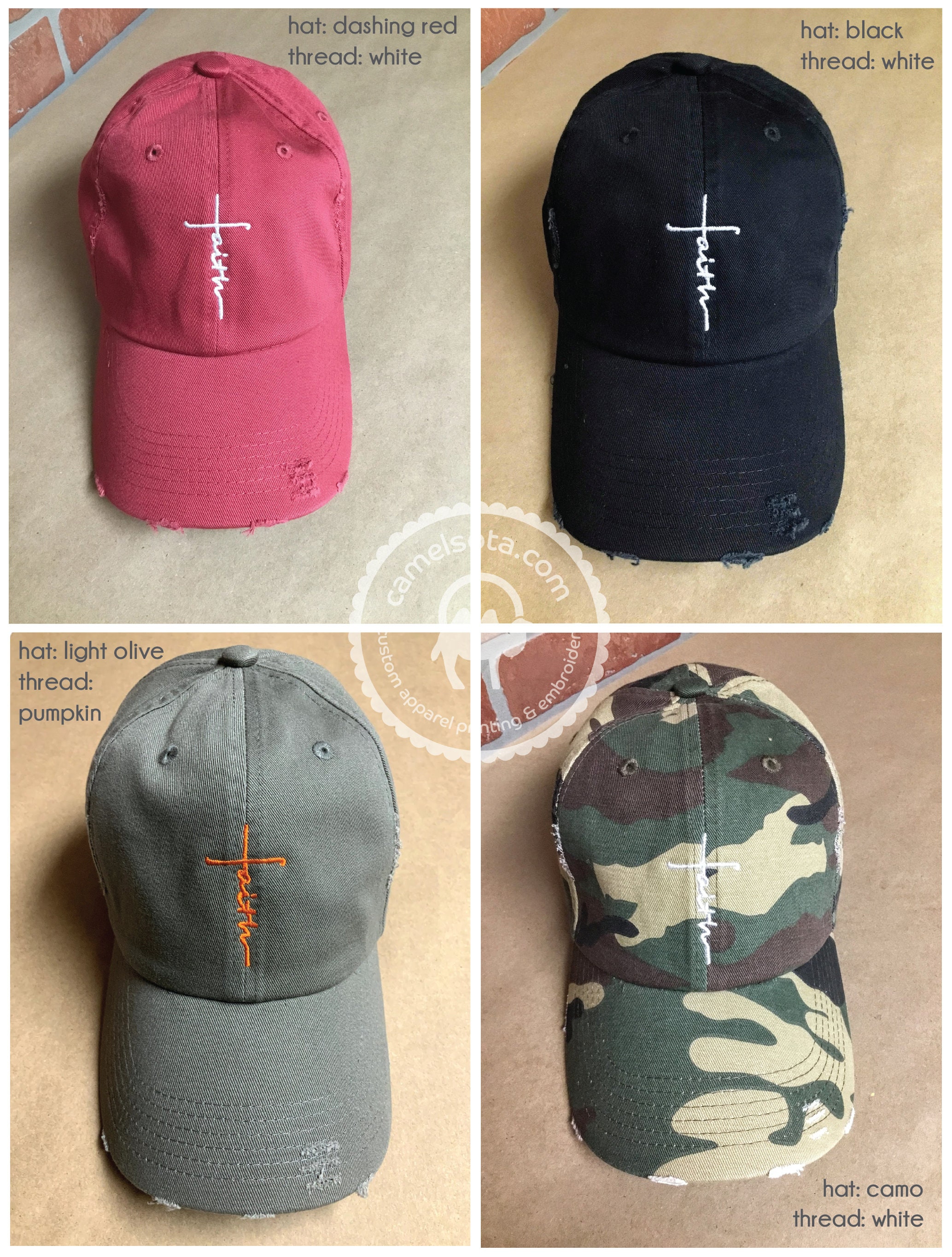 Embroidered Faith Hat Embroidered Faith Cross Hat - Etsy