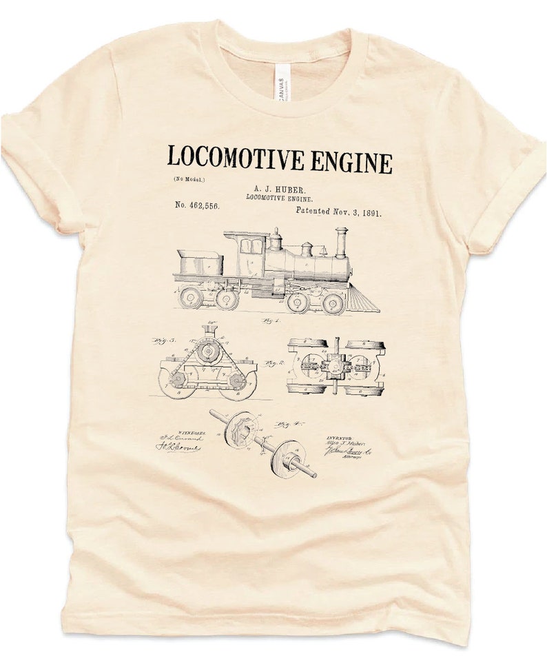 Train Patent Shirt, Steam Engine T-shirt Railroad Shirt Locomotive ...