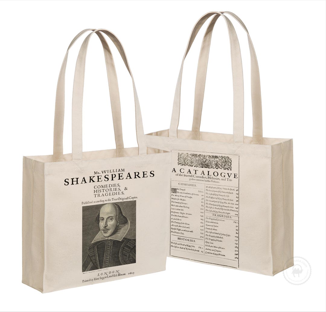 William Shakespeare Tote Bag Heavy Duty Durable Canvas Book Bag ...