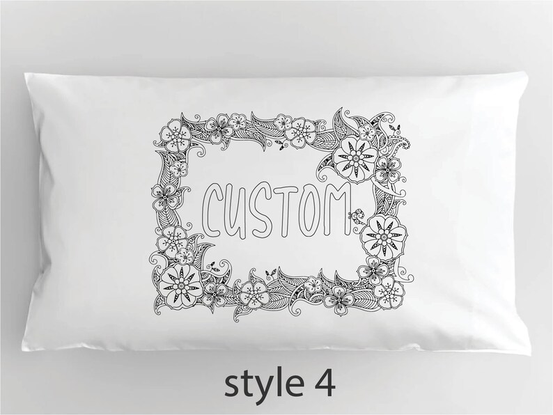 Color Your Own Personalized Pillowcase Zentangle Doodle | Etsy