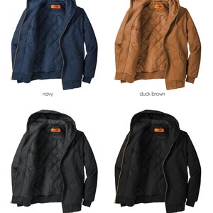 Custom Embroidered Cornerstone Duck Cloth Hooded Work Jacket Full-zip ...