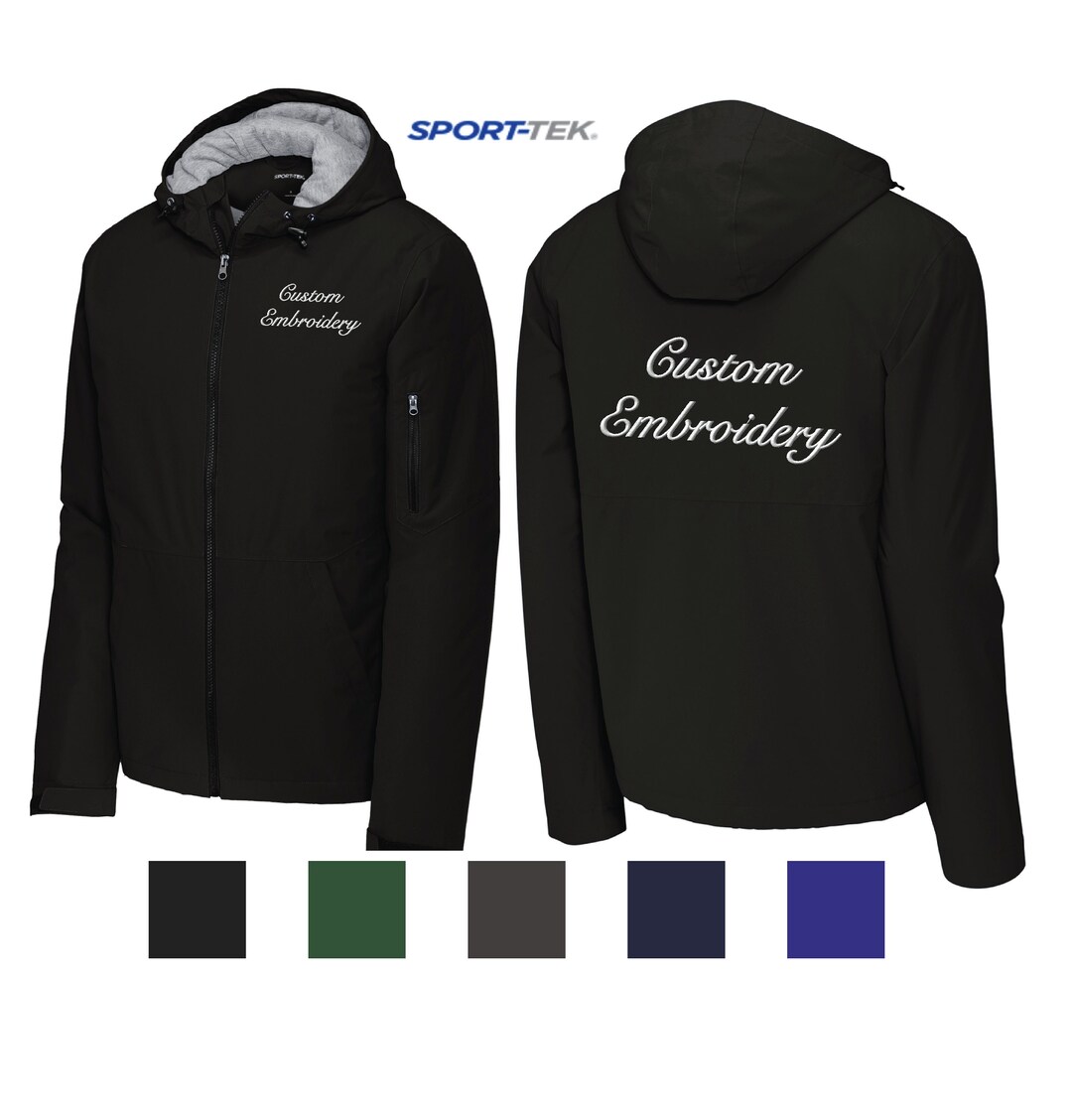 Customized Sport-tek Insulated Waterproof Hooded Full-zip Jacket ...
