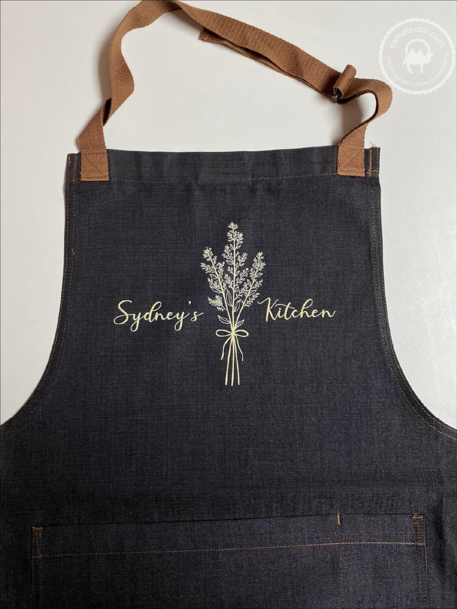 Custom Apron Printed With Ink, Personalized Apron With Floral Designs ...