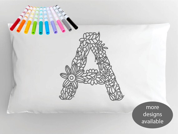 Color Your Own Personalized Pillowcase Zentangle Doodle - Etsy