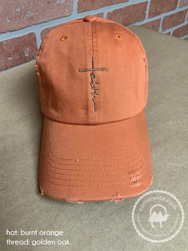 Embroidered Faith Hat, Embroidered Faith Cross Hat, Embroidered ...