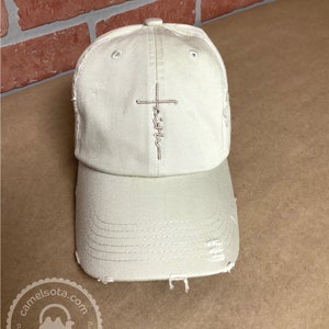 Embroidered Faith Hat, Embroidered Faith Cross Hat, Embroidered ...