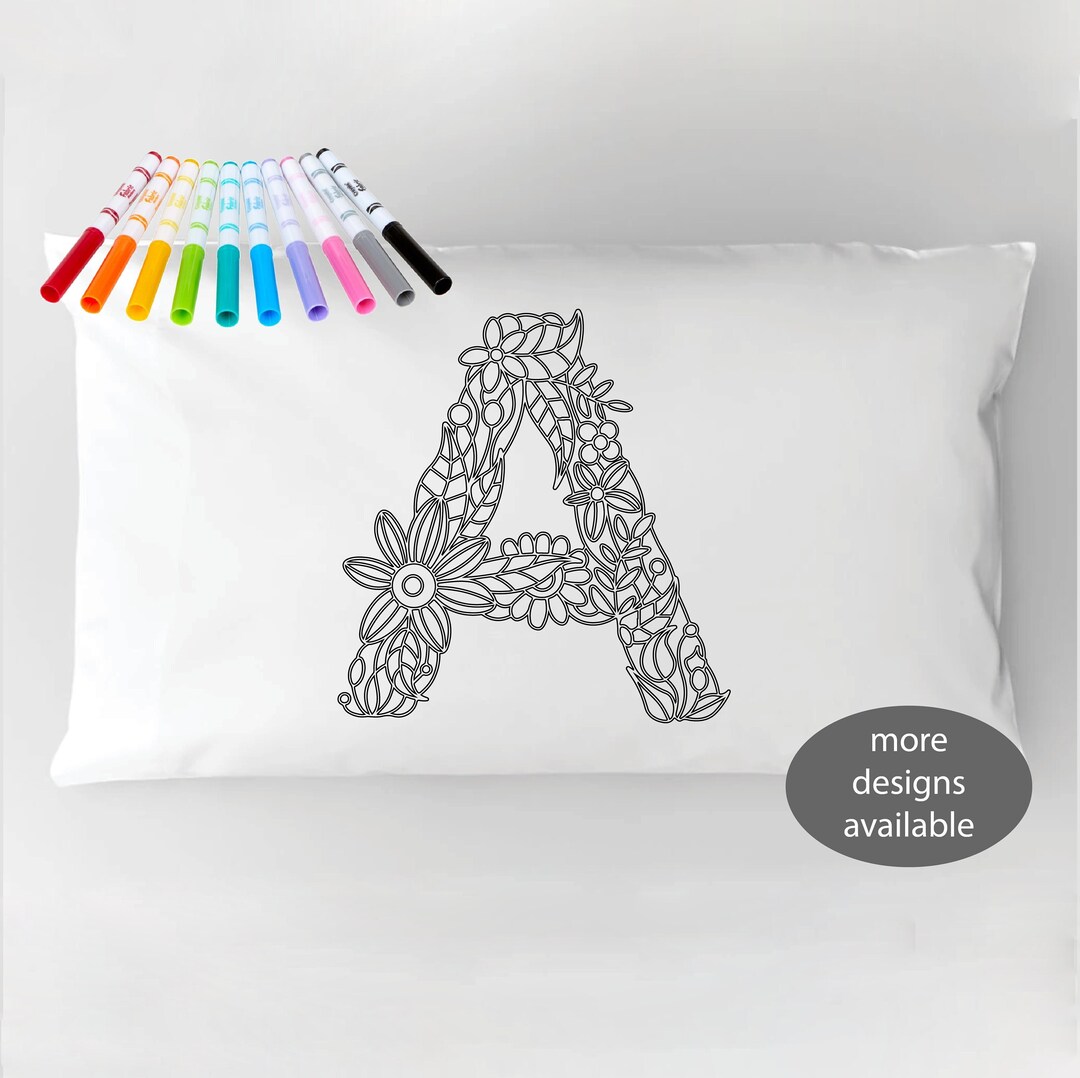 Color Your Own Personalized Pillowcase Zentangle Doodle Coloring Kids ...