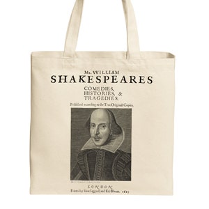 William Shakespeare Tote Bag Heavy Duty Durable Canvas Book Bag ...