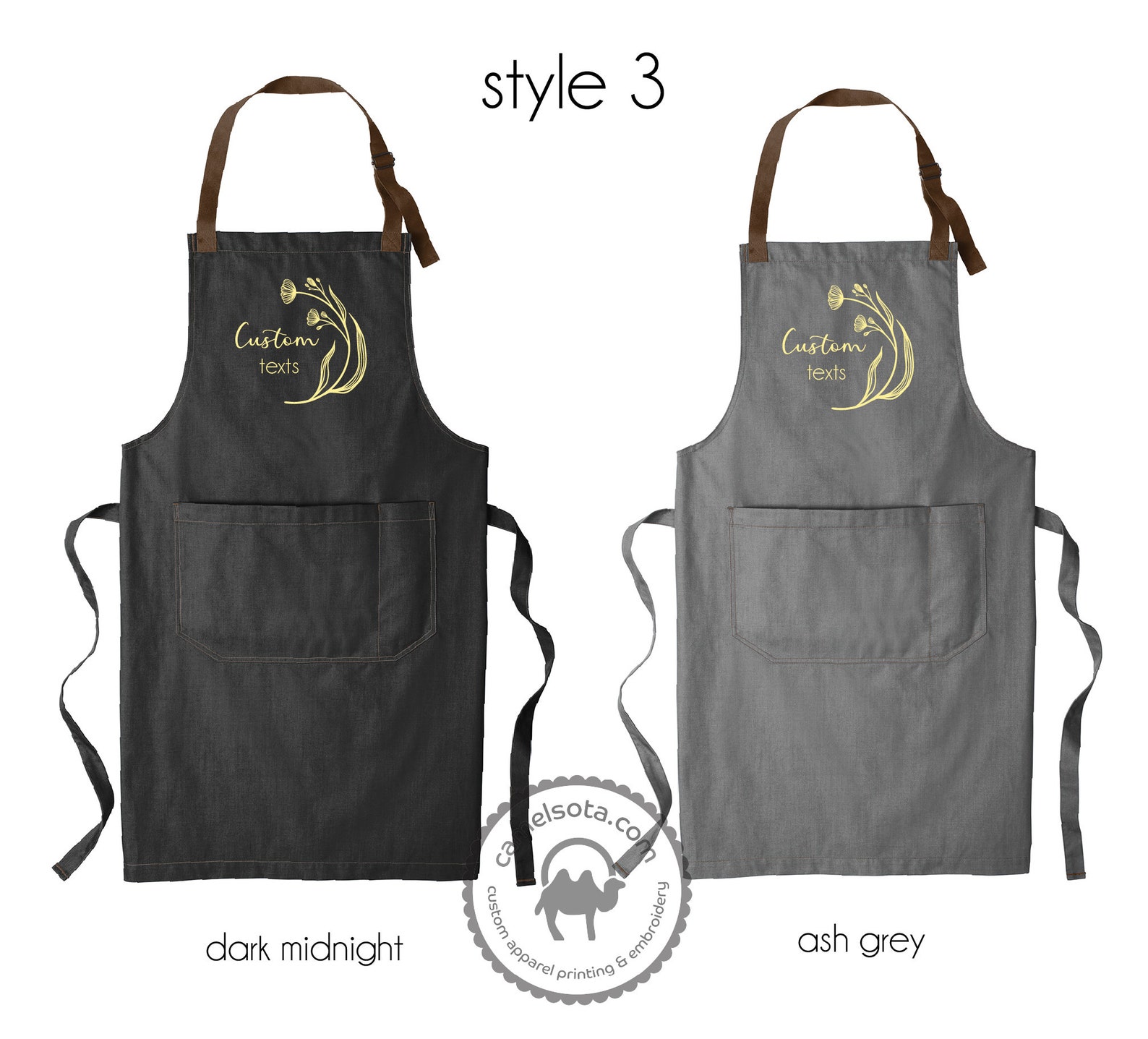 Custom Apron Printed With Ink Personalized Apron With Floral - Etsy