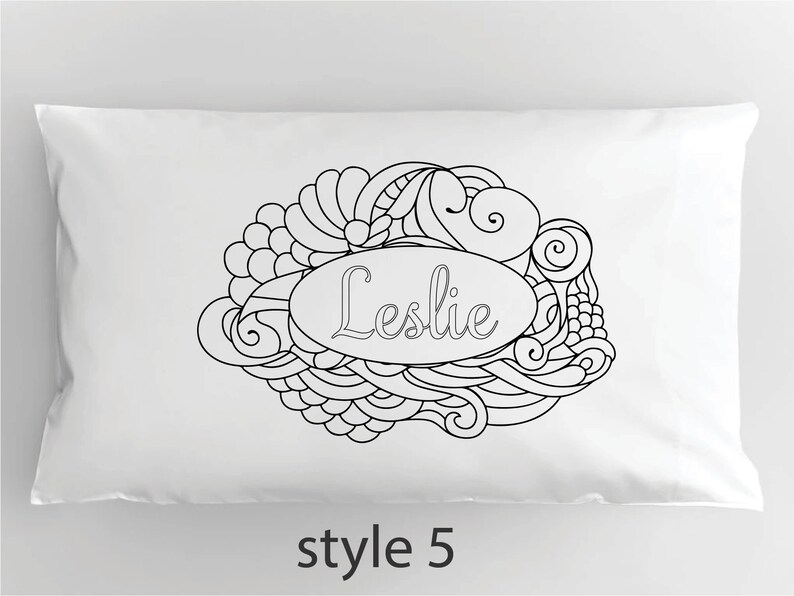 Color Your Own Personalized Pillowcase Zentangle Doodle | Etsy