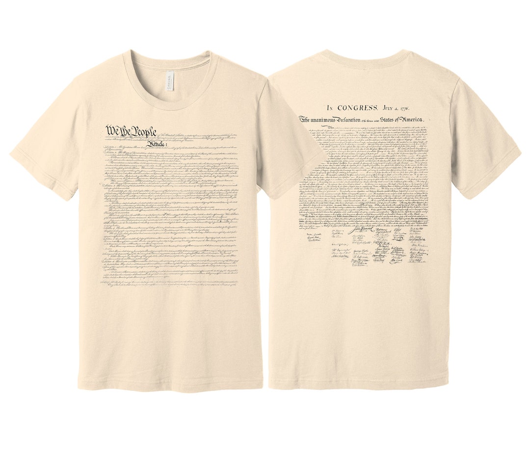 Constitution of US Shirt and Sweatshirt, Declaration of Independence ...