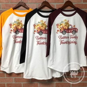 Family Coordinating Thanksgiving Shirts, Personalized Family ...