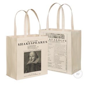 William Shakespeare Tote Bag Heavy Duty Durable Canvas Book Bag ...