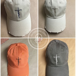 Embroidered Faith Hat, Embroidered Faith Cross Hat, Embroidered ...