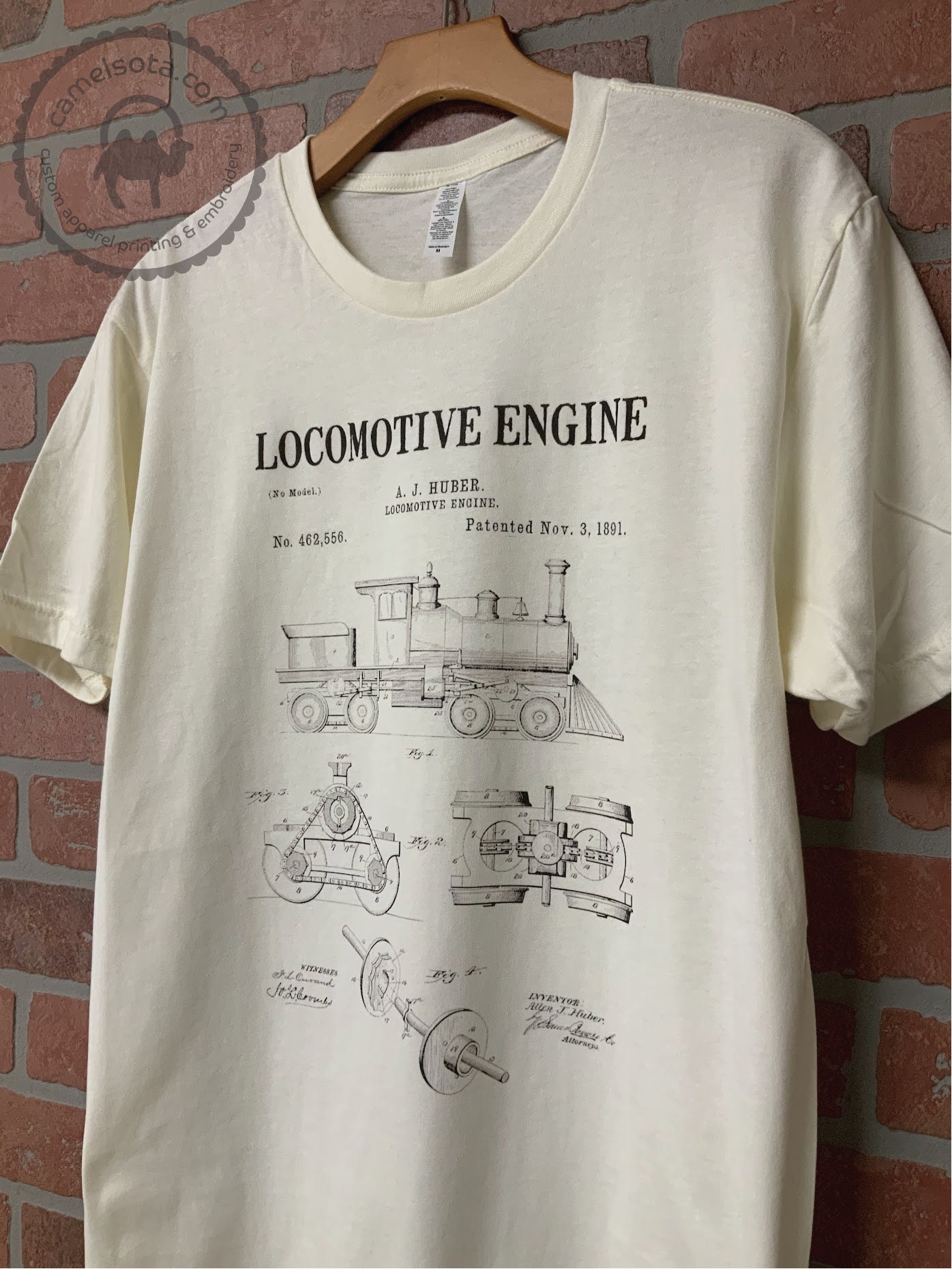 Train Patent Shirt, Steam Engine T-shirt Railroad Shirt Locomotive ...