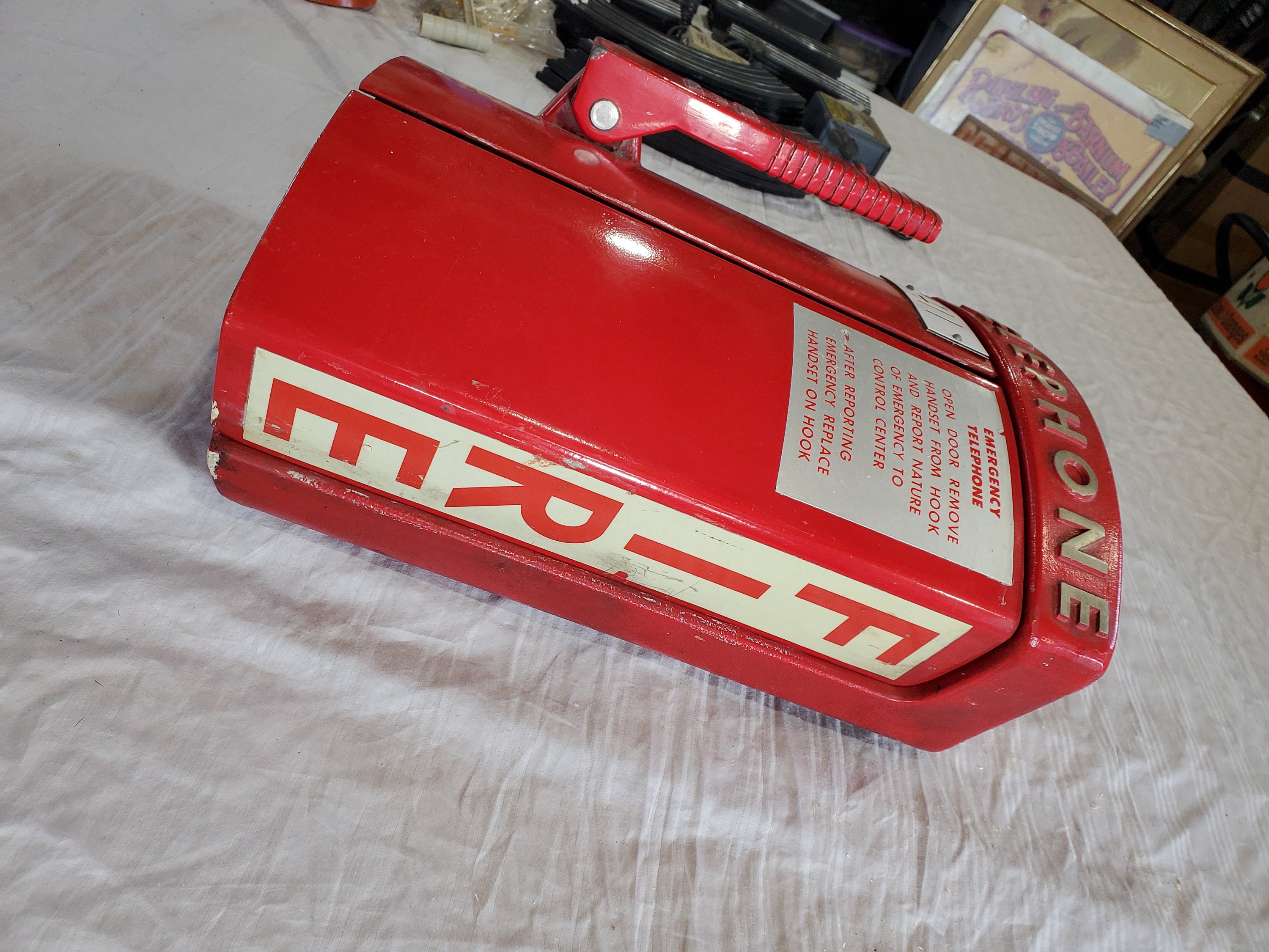 Vintage Western Electric Red Fire Emergency Telephone Phone Call Box ...