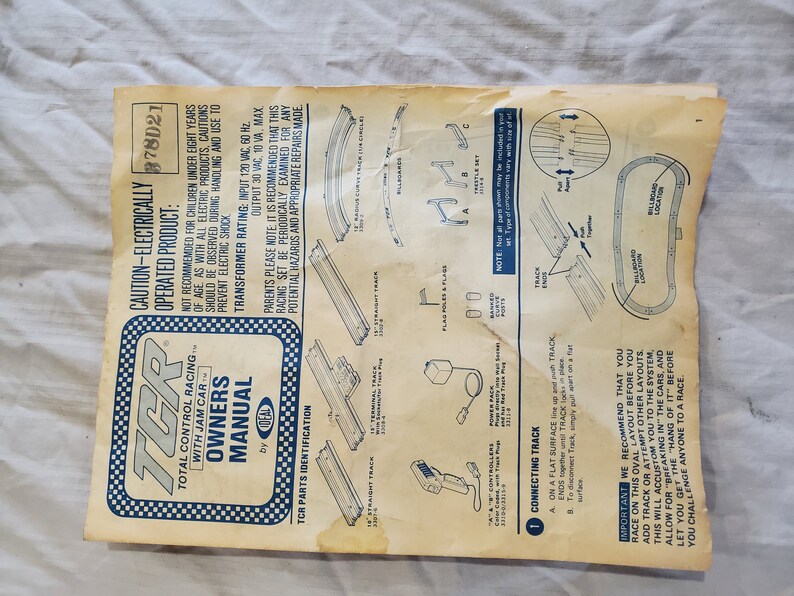 Price Reduced 1977 Ideal Toy Company TCR Total Control Racing Set ...