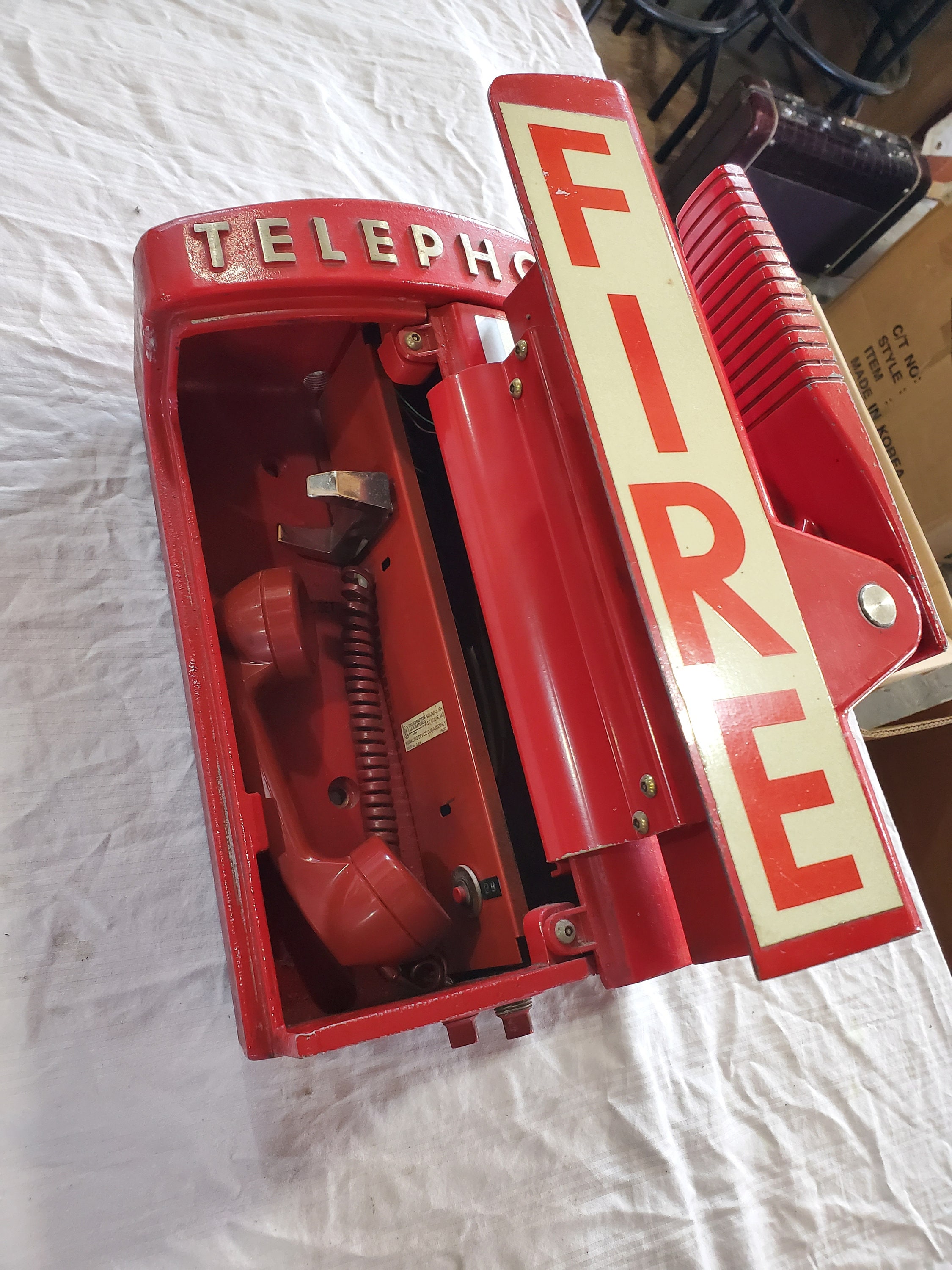 Vintage Western Electric Red Fire Emergency Telephone Phone Call Box ...