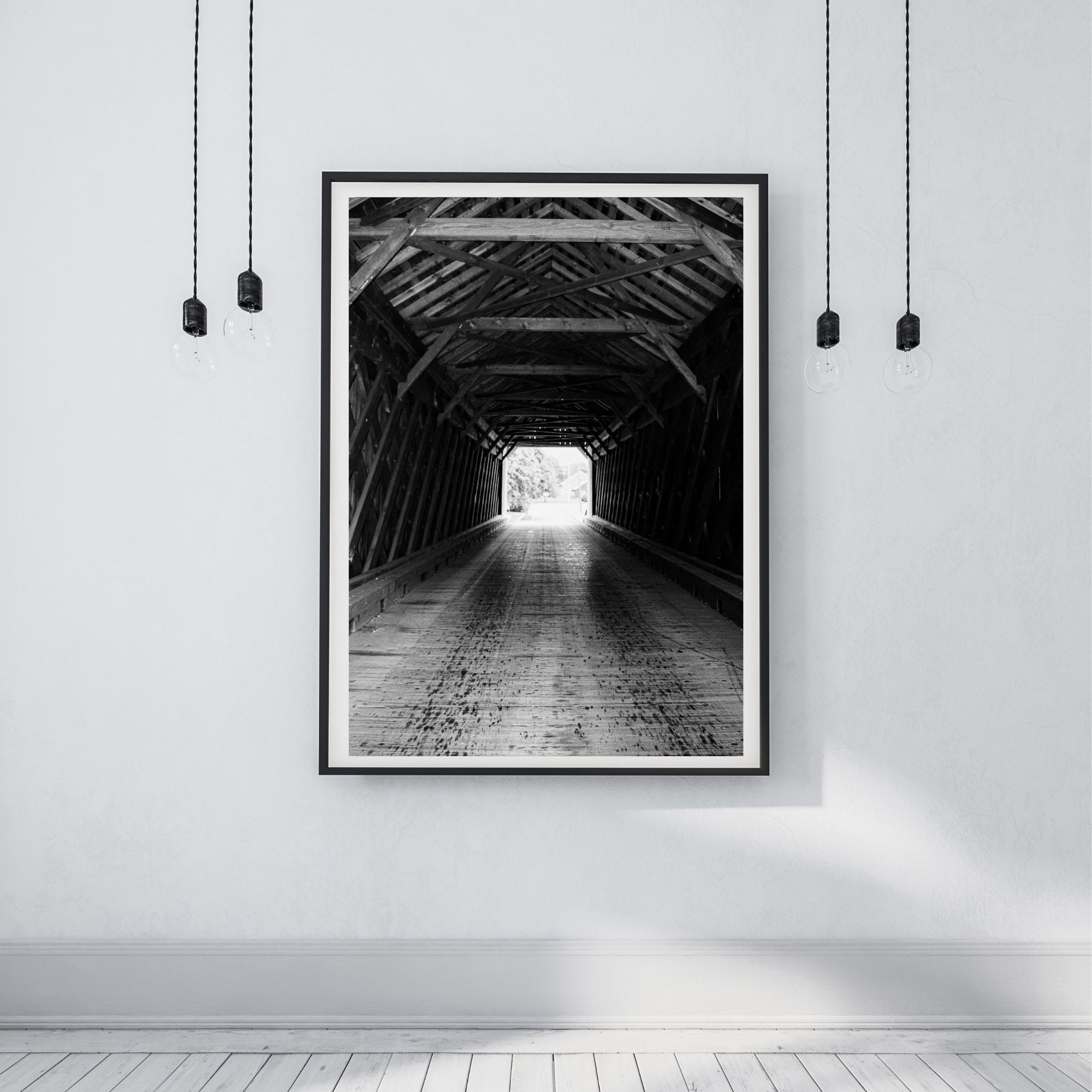 Light at the End Covered Bridge Photograph, Bridge Poster, Bridge Wall ...