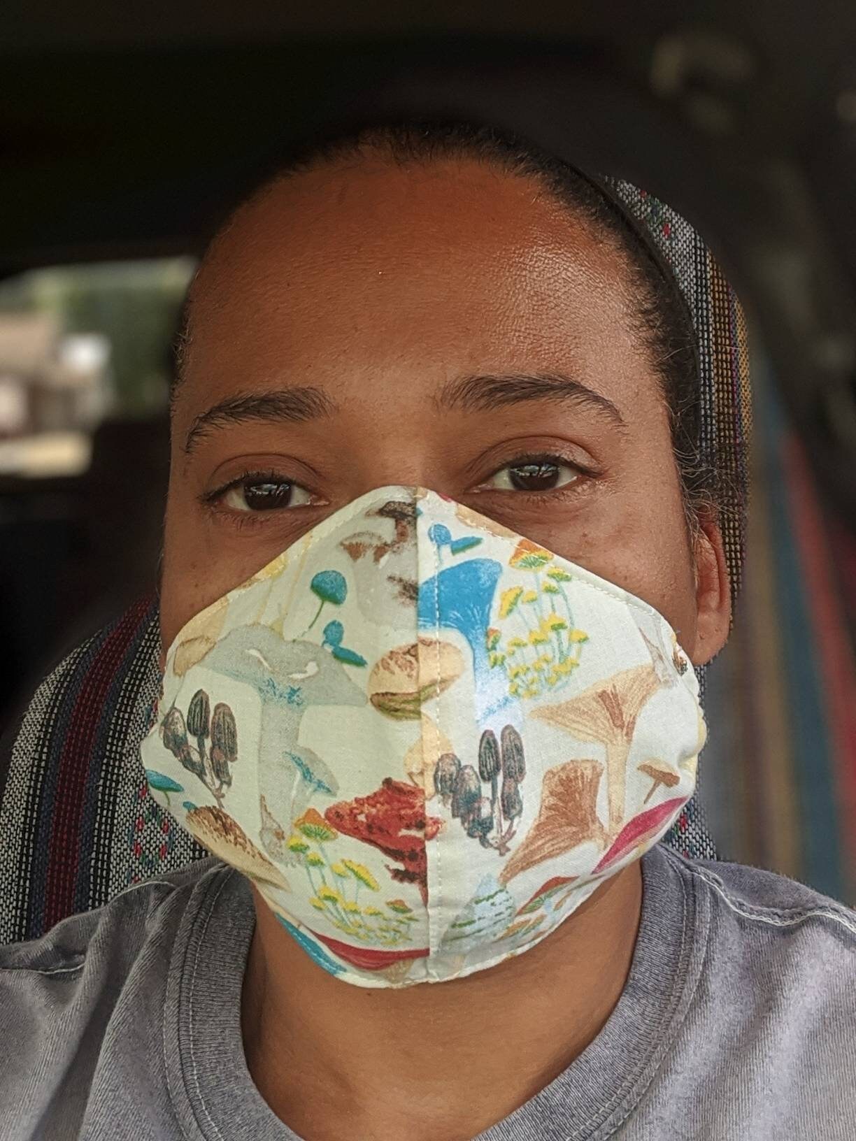 Mushroom Print Face Mask Set With Filter Pocket Adjustable - Etsy