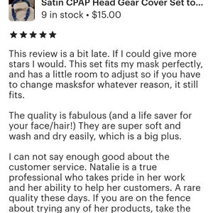 Handmade Satin CPAP Headgear Cover: Hair & Skin Protector - Etsy