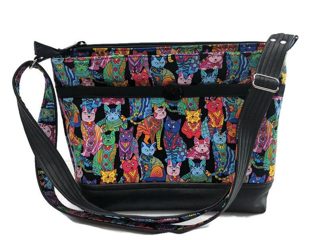 Cat Purse With Faux Leather Cat Crossbody Purse Handmade - Etsy