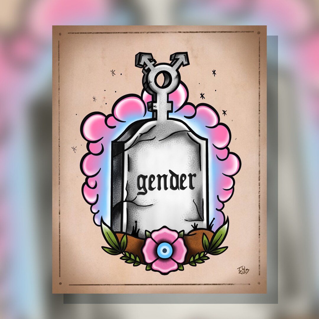 Gender Tombstone / Queer Art / Digital Print / Home Decor / Trans Pride ...