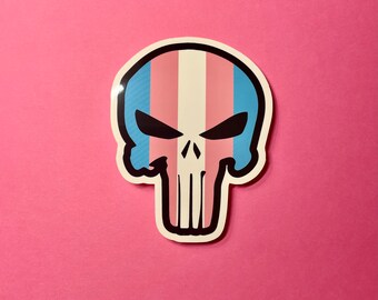 Trans Pride Punisher Sticker - Etsy