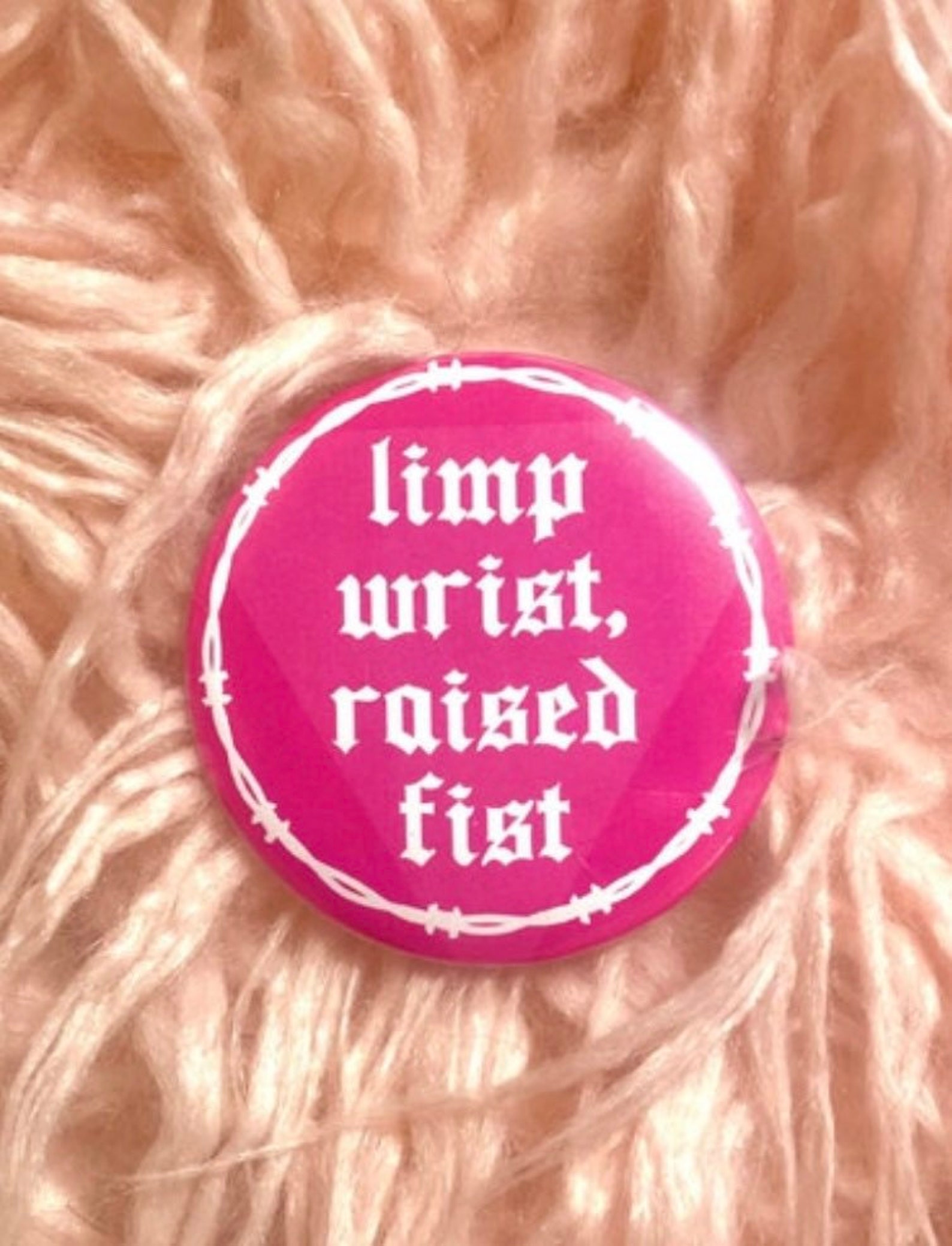 Limp Wrist Raised Fist Pin / Queer Art / Accessory / ACAB / - Etsy