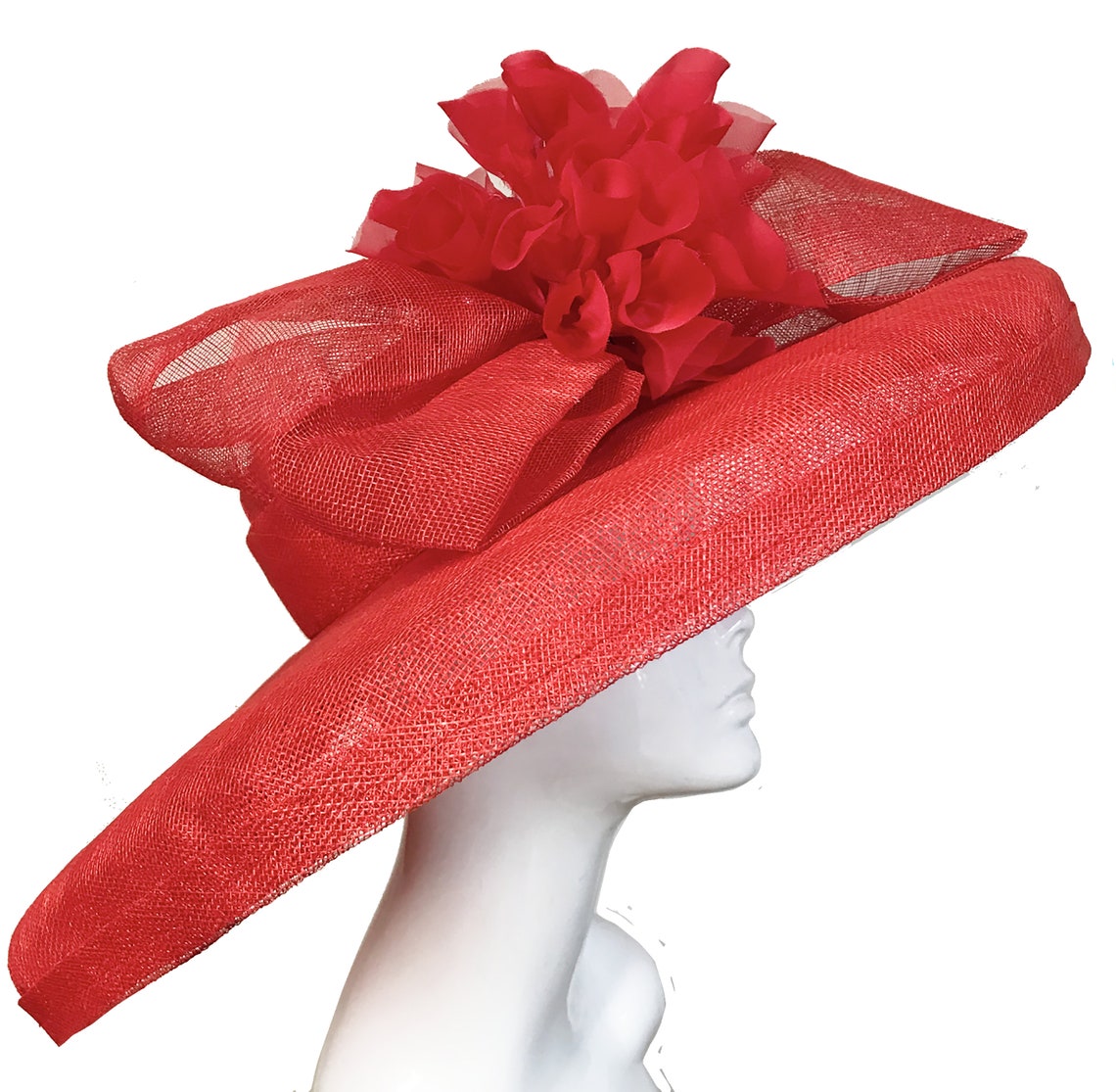 Passion & Prosecco in Scarlet Red - Hat Couture Wedding/races/mother of ...