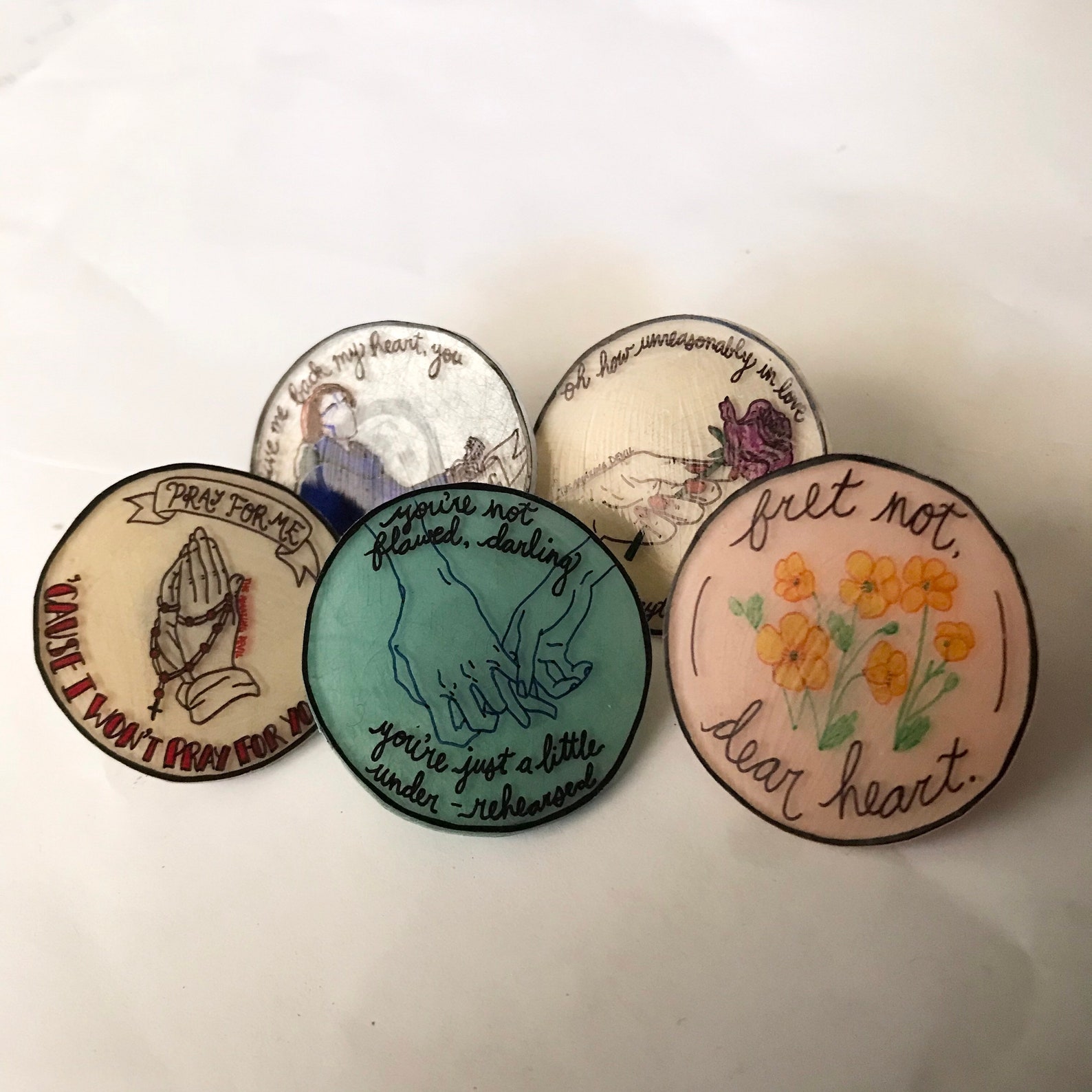 The Amazing Devil Lyric Pins | Etsy