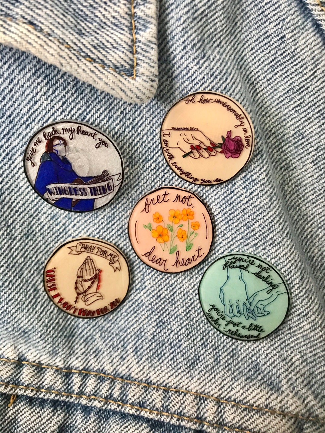 The Amazing Devil Lyric Pins - Etsy