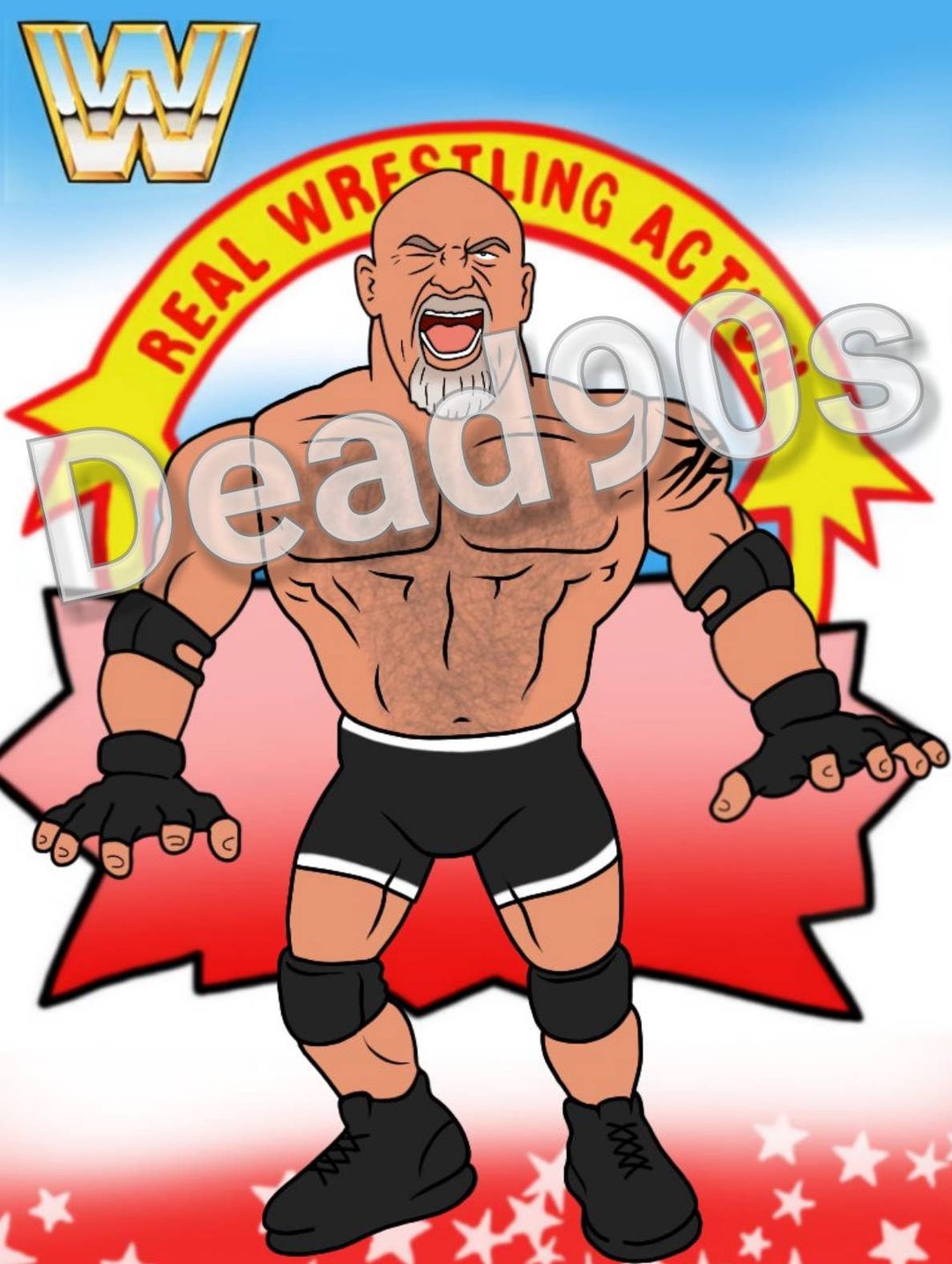 GOLDBERG WWF Hasbro Style Print - Etsy