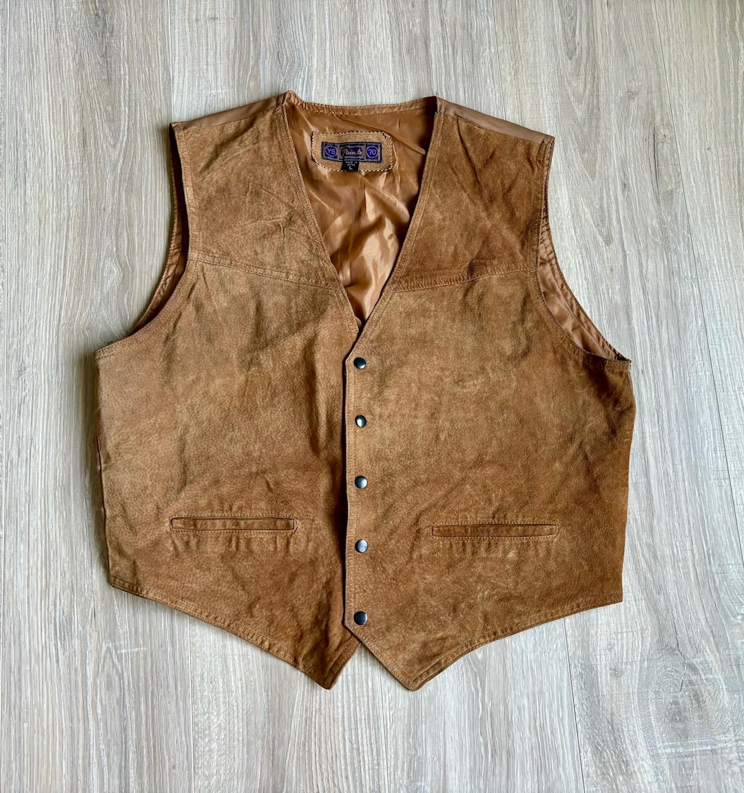 Classic Suede Brown Leather Western Vest size M/L - Etsy