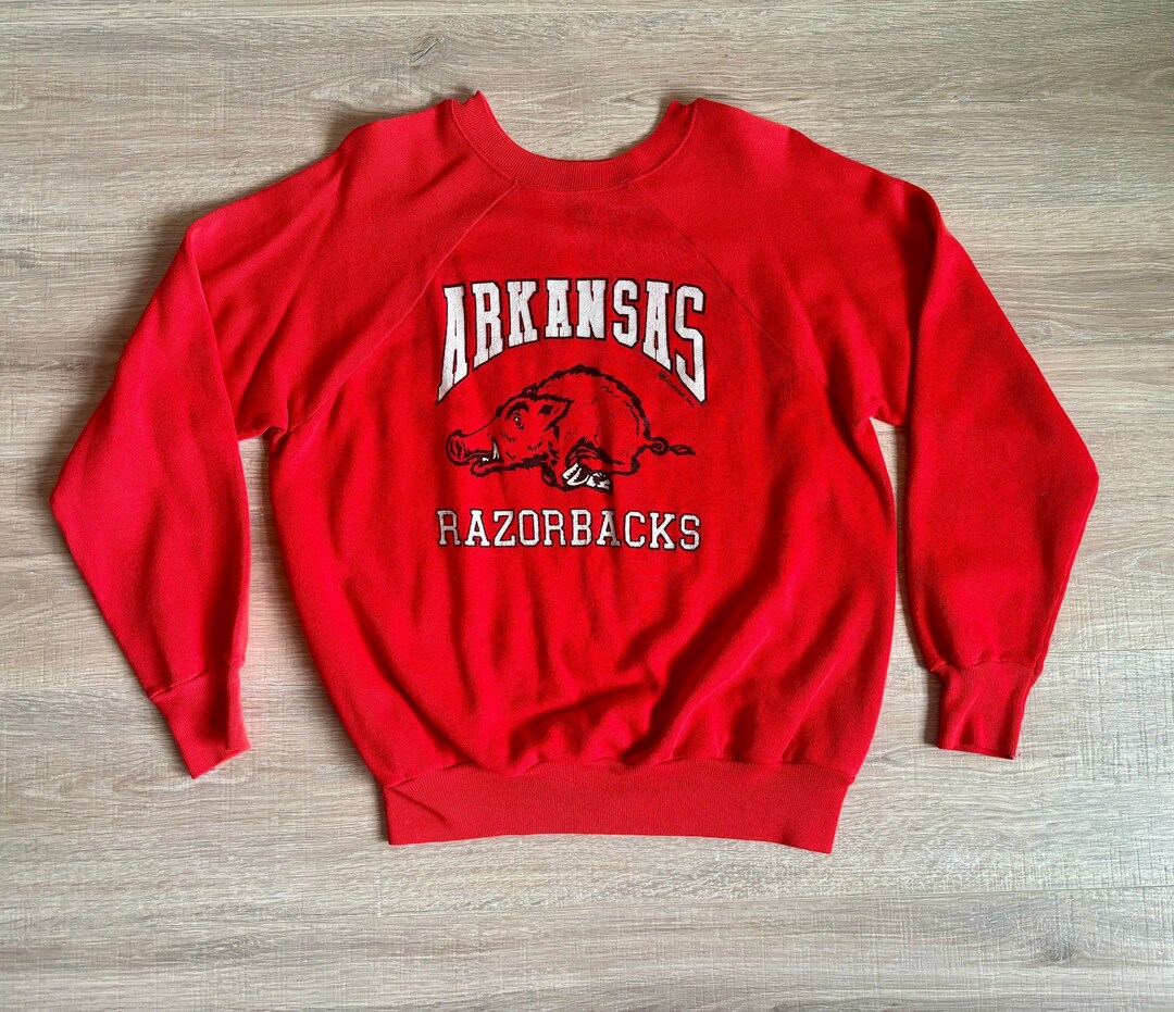 S/M Vintage 80s University of Arkansas Razorback Sweatshirt - Etsy