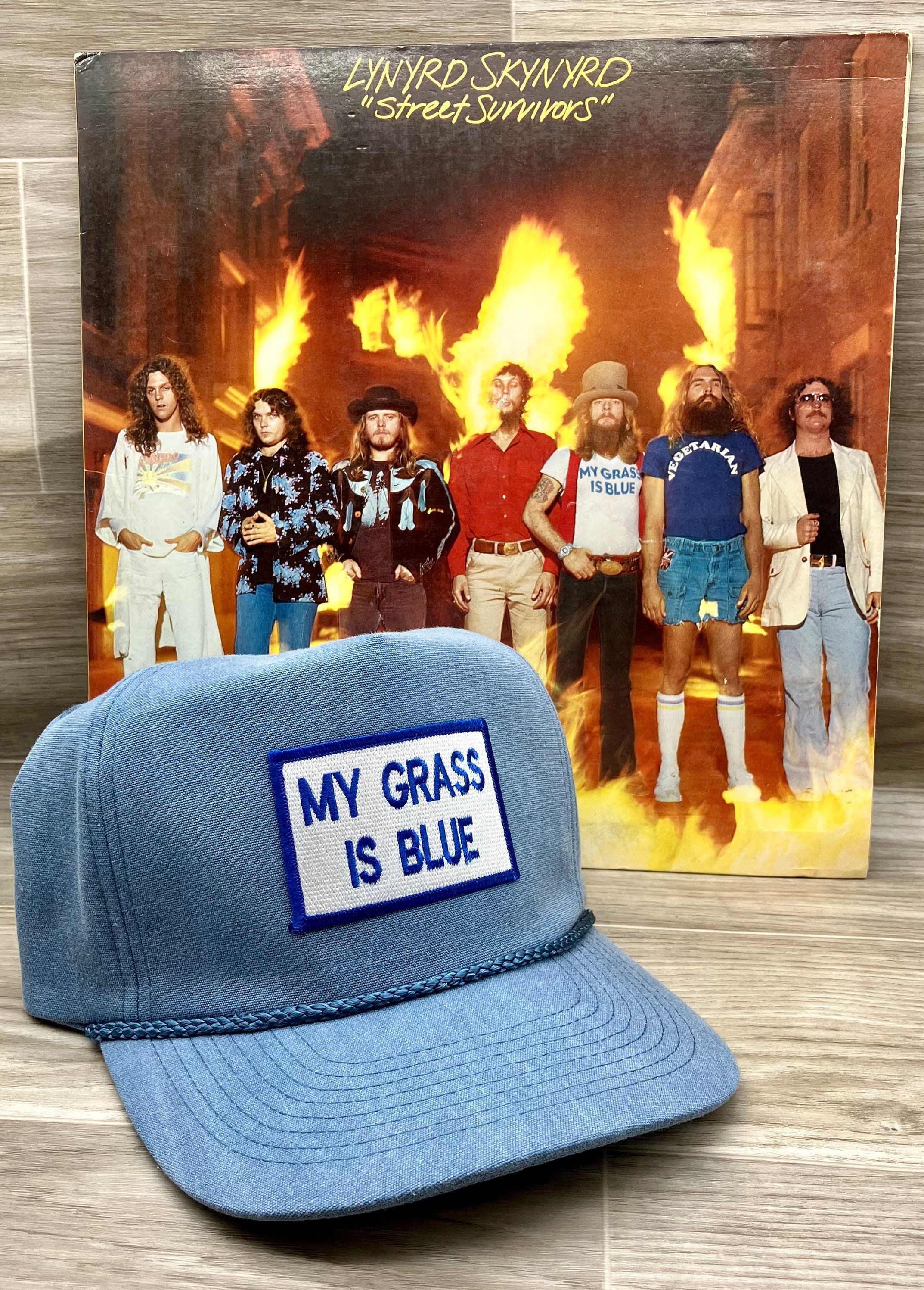 My Grass is Blue / Bluegrass Patch on Stonewashed Retro Rope - Etsy