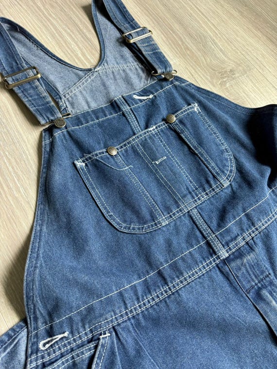 Large - Vintage 90s Sears Roebuck Dark Blue Denim Ove… - Gem