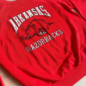 S/M Vintage 80s University of Arkansas Razorback Sweatshirt - Etsy