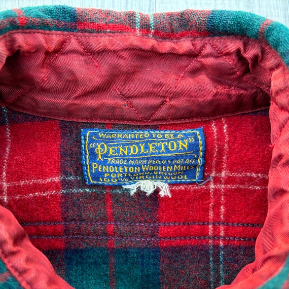 Sm/Med - Vintage 1940s Pendleton Red Plaid Button Up … - Gem