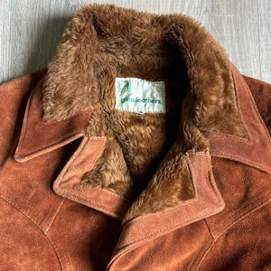 Vintage 70s Suede Western Overcoat / Jacket W/faux Fur Liner sm/med 40R ...